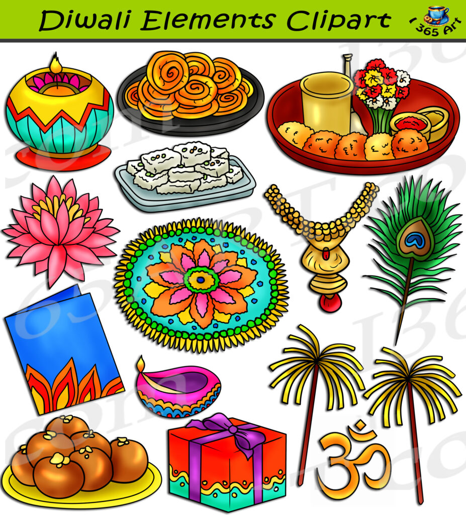 Diwali Elements Clipart Set Download - Clipart 4 School