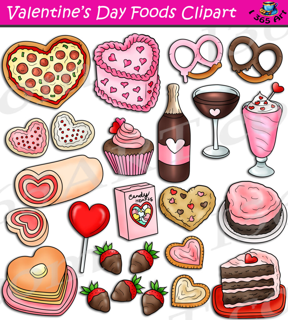 Valentine's Day Foods Clipart Set Download - Clipart 4 School