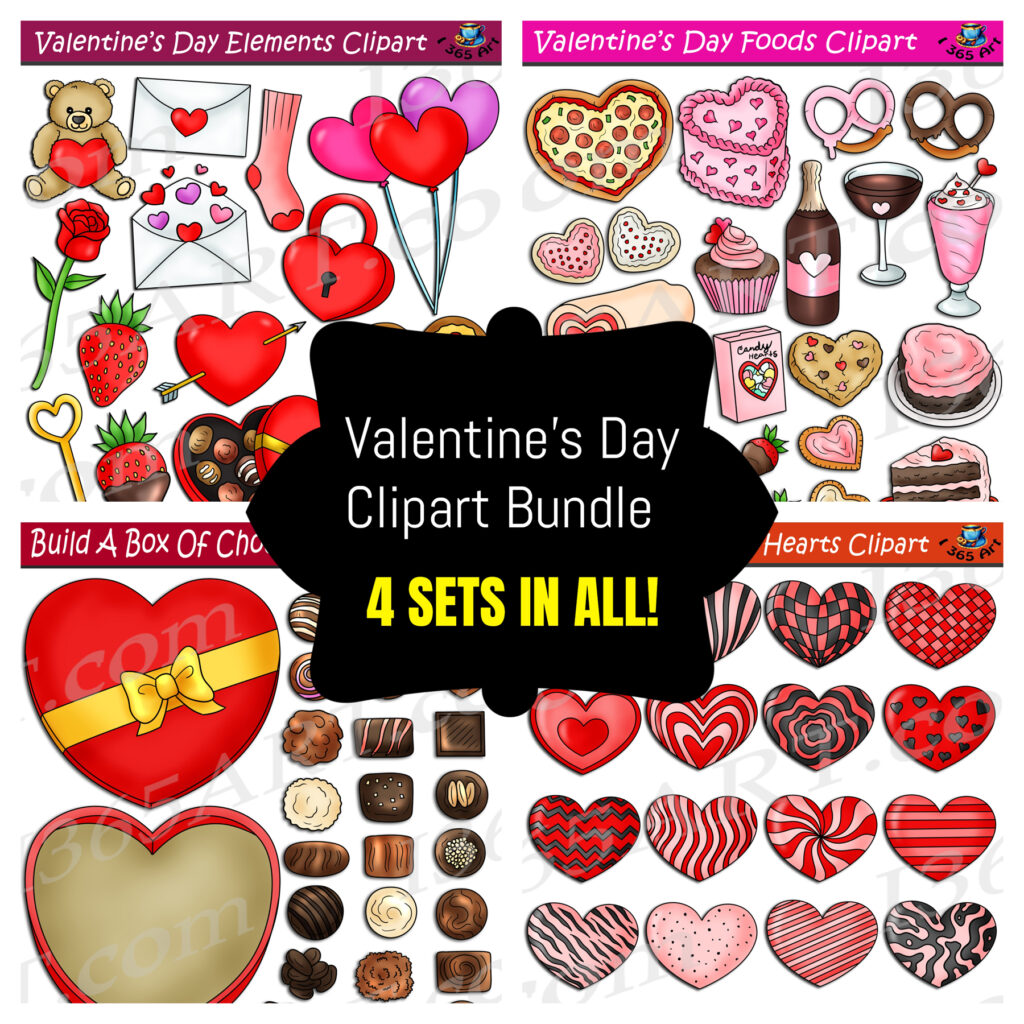 Valentine's Day Clipart Bundle Set Download - Clipart 4 School