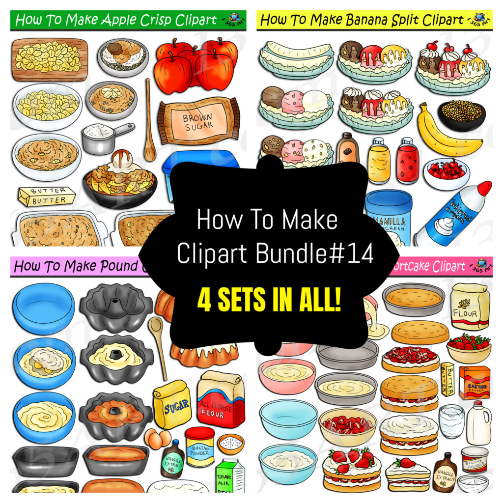 How To Make Foods Clipart Bundle #14 – Get 4 Sets in all! - Clipart 4 ...