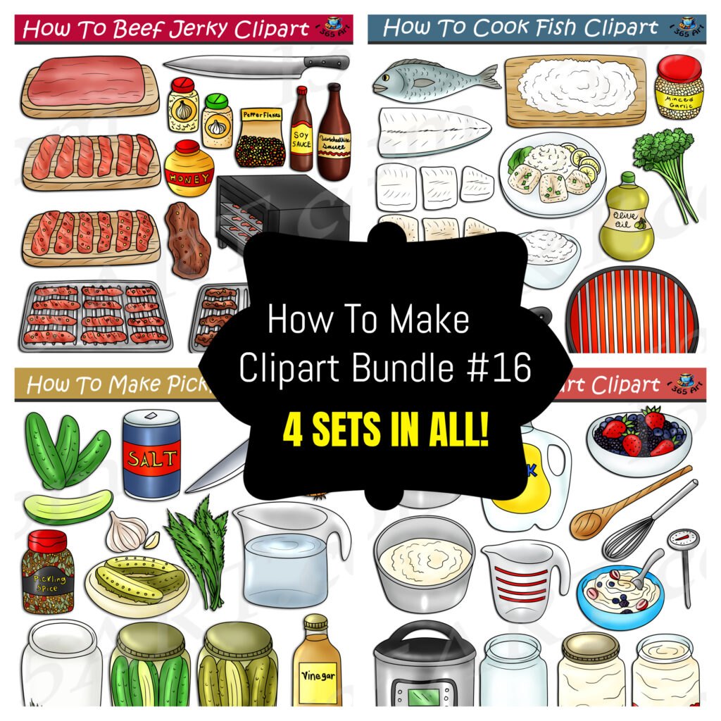 How To Make Foods Clipart Bundle #16 – Get 4 Sets in all! - Clipart 4 ...