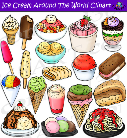 Ice Cream From Around The World Clipart Download - Clipart 4 School