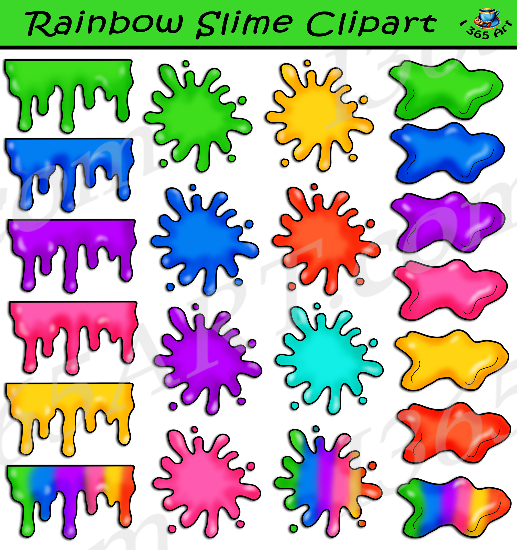 Slime Rainbow Colors Clipart Download - Clipart 4 School